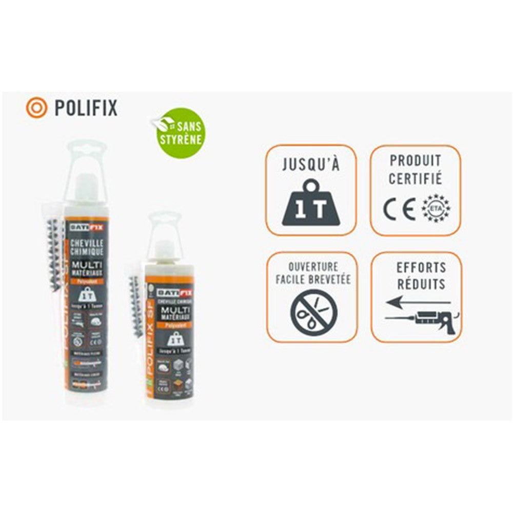 Cartouche scellement chimique polyvalente Polifix 165mL - Batifix | Leroy Merlin