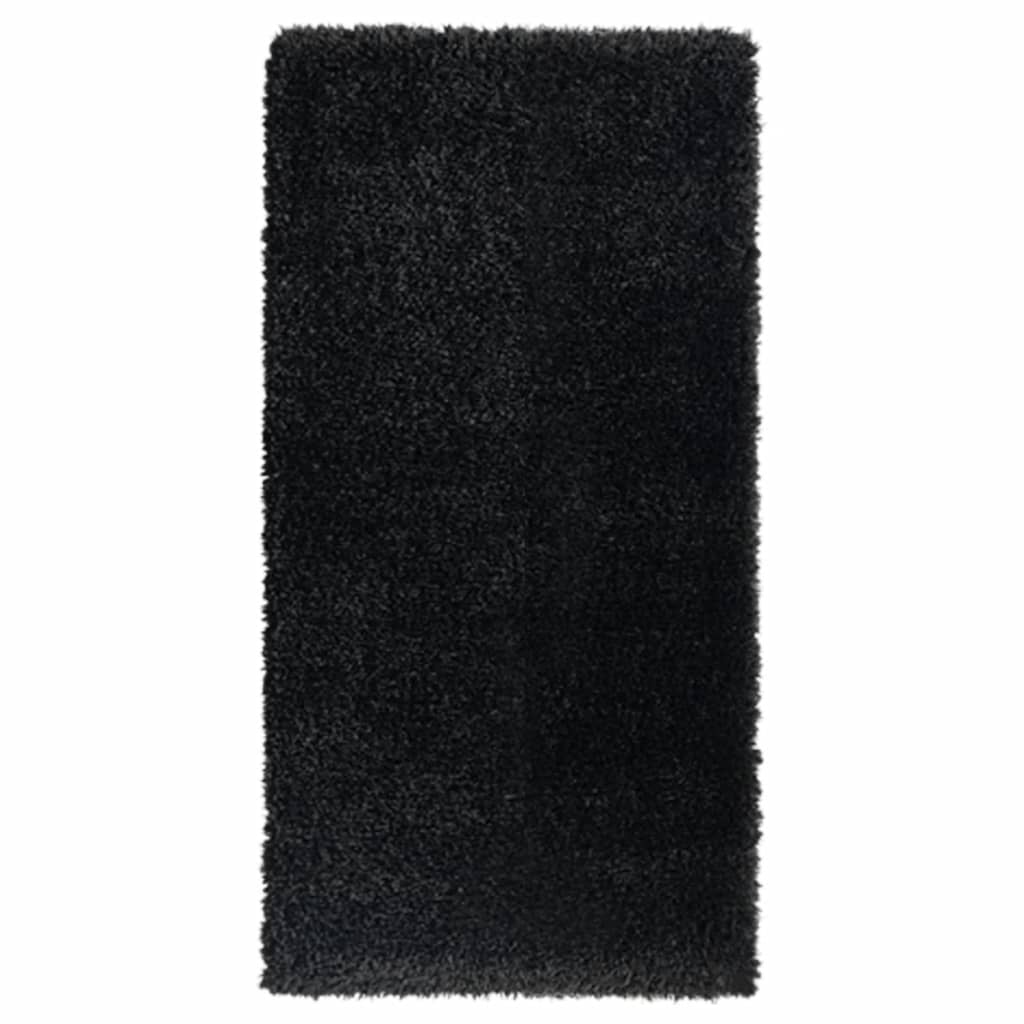 Tapis shaggy à poils hauts Noir 100x200 cm 50 mm vidaXL | Leroy Merlin