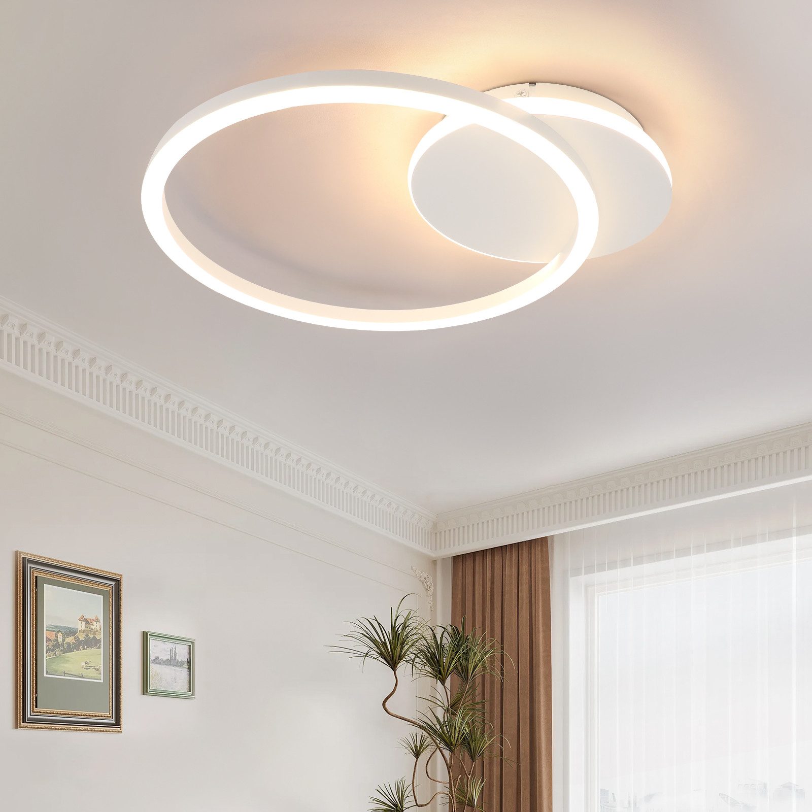 ZMH Lámpara de techo LED moderna de 24 W: iluminación de diseño para ...