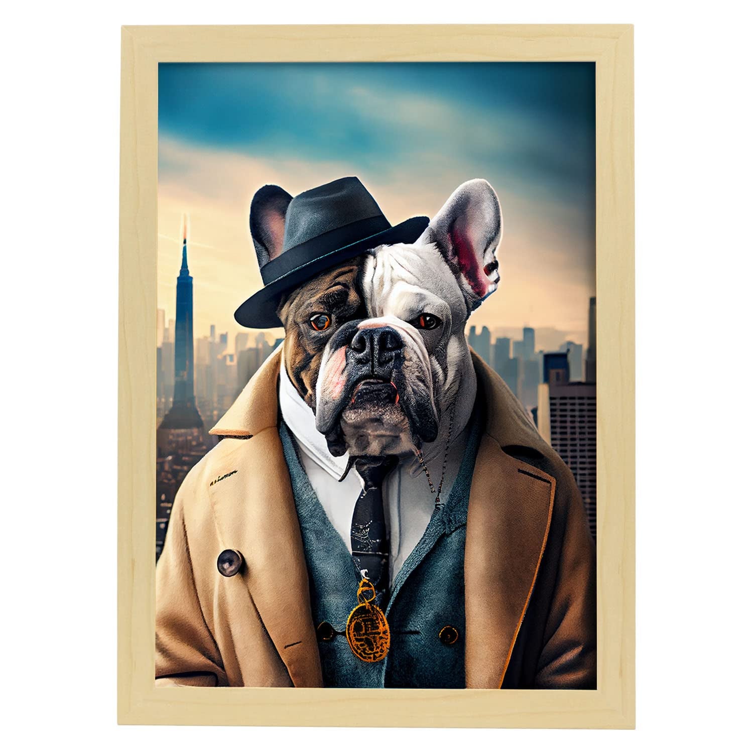Nacnic Lámina Bulldog Detective Humilde En Estilo Fotografía ...