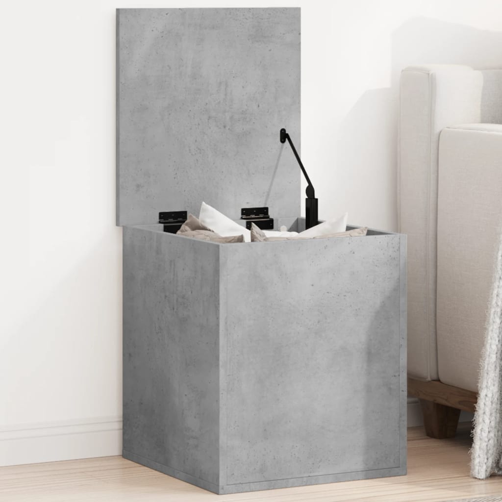 Caja de almacenamiento gris hormigón 40x42x46 cm de madera ...