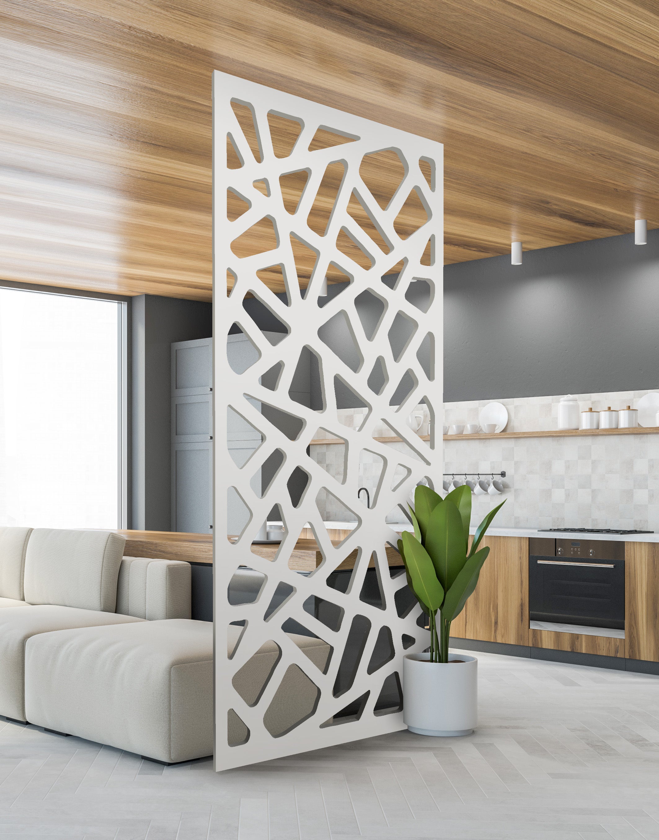 Claustra décoratif mural Louva en PVC blanc - Largeur 80 cm x Hauteur ...