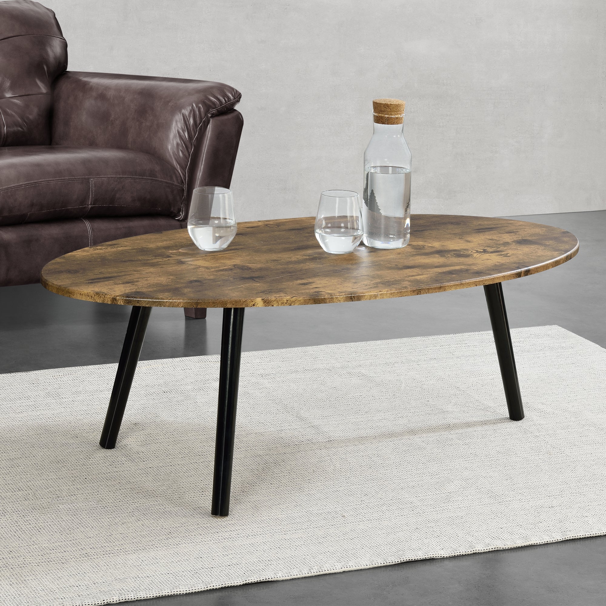 Table Basse Viborg 110 x 60 x 40 cm Effet Bois Foncé Noir [en.casa ...