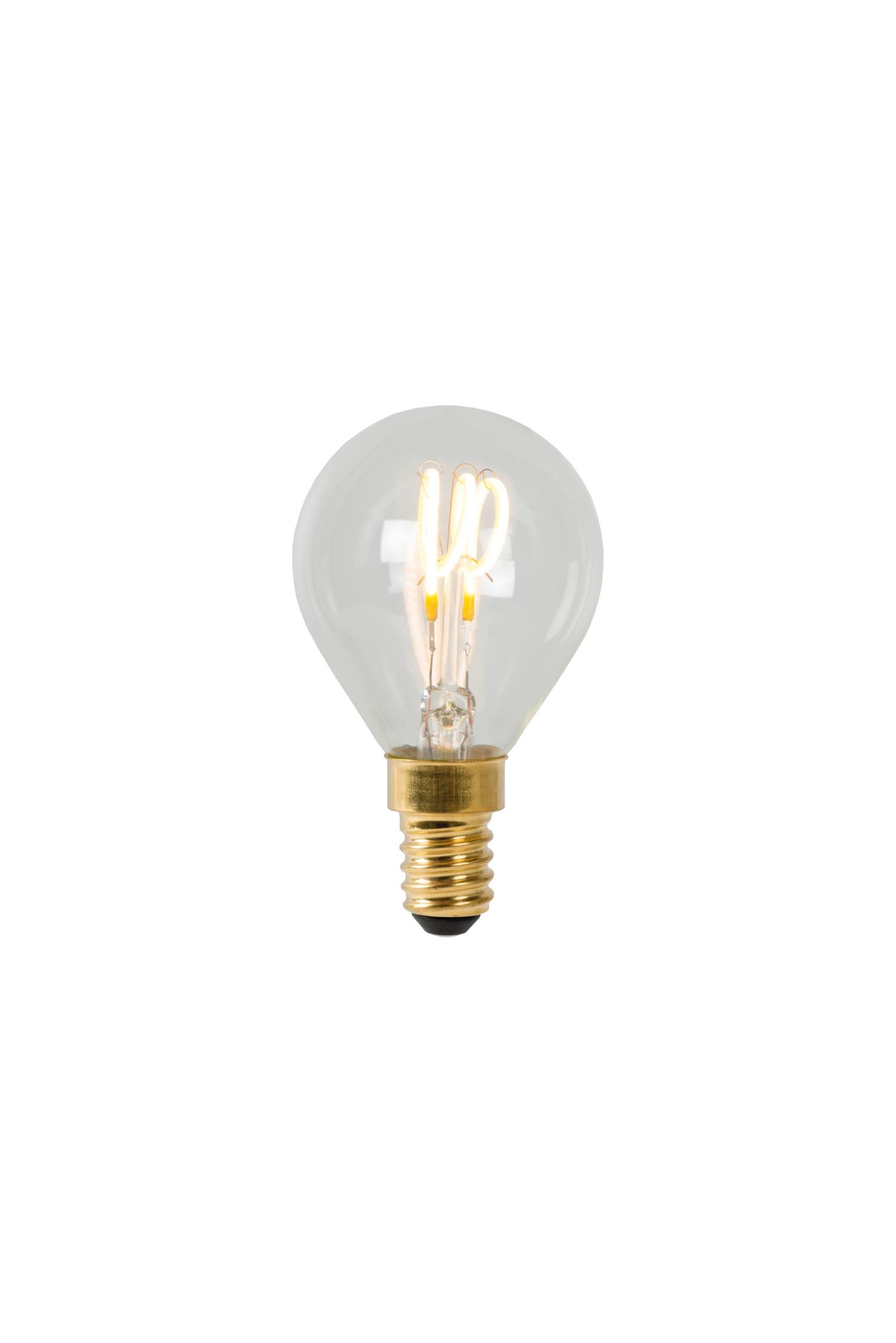 Lucide P45 - Ampoule filament - Ø 4,5 cm - LED Dim. - E14 - 1x3W 2700K - Transparent | Leroy Merlin