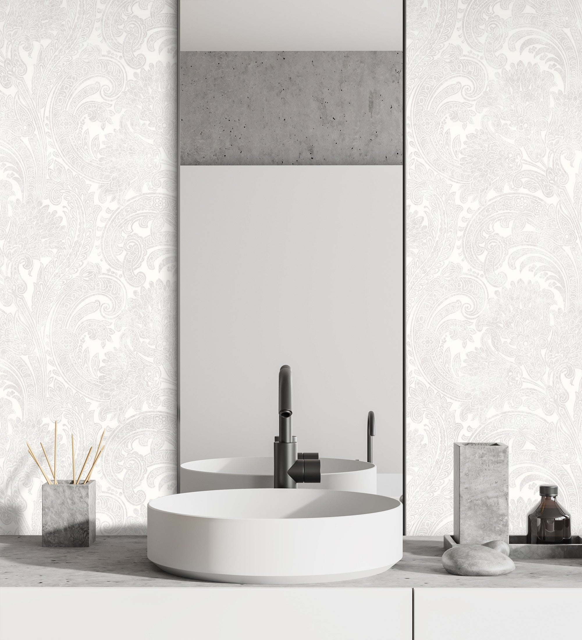 Papier peint vinyle cachemire floral indien en relief effet texture ...