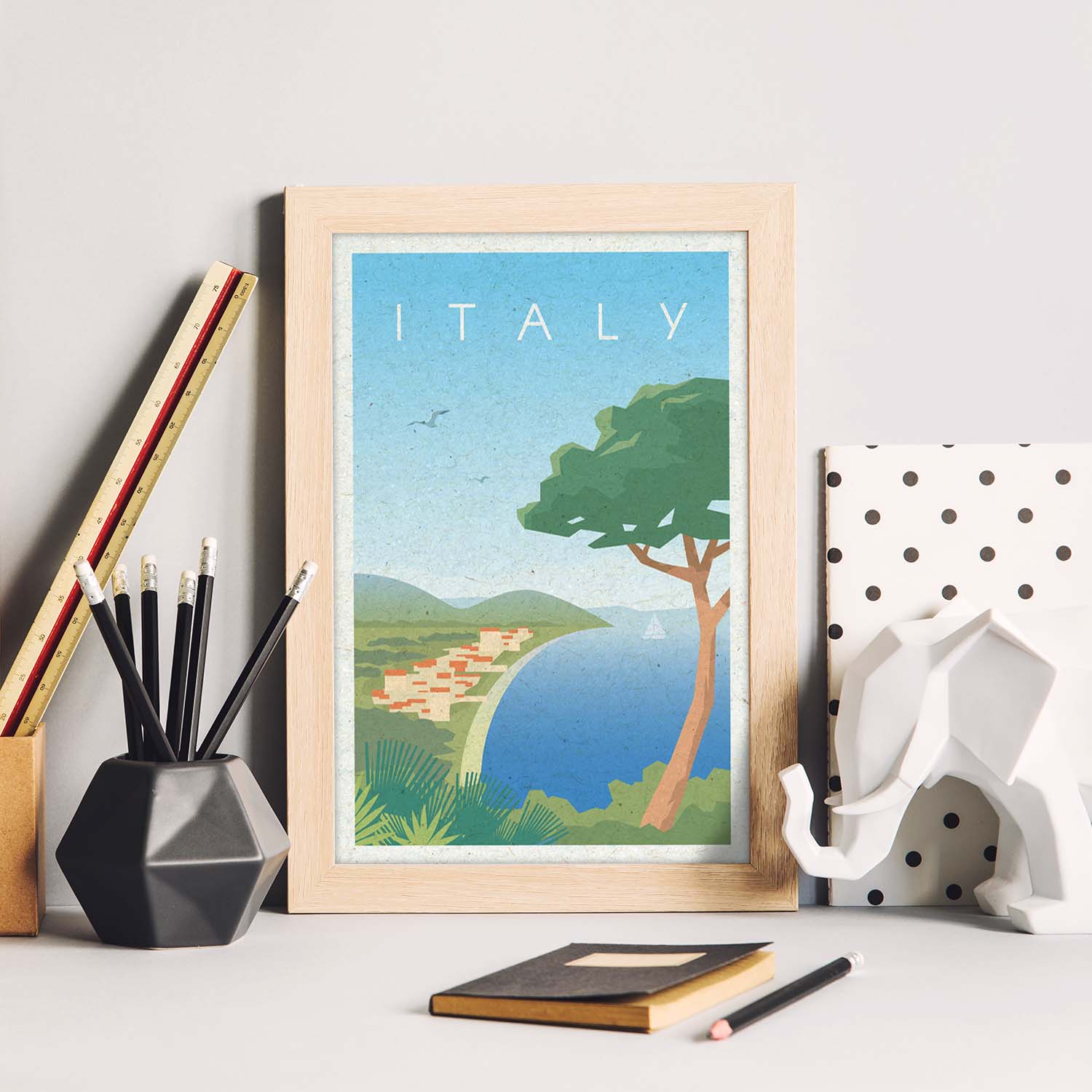 La Lame D'italie. Style Vintage. Affiche De La Ville En Couleurs ...