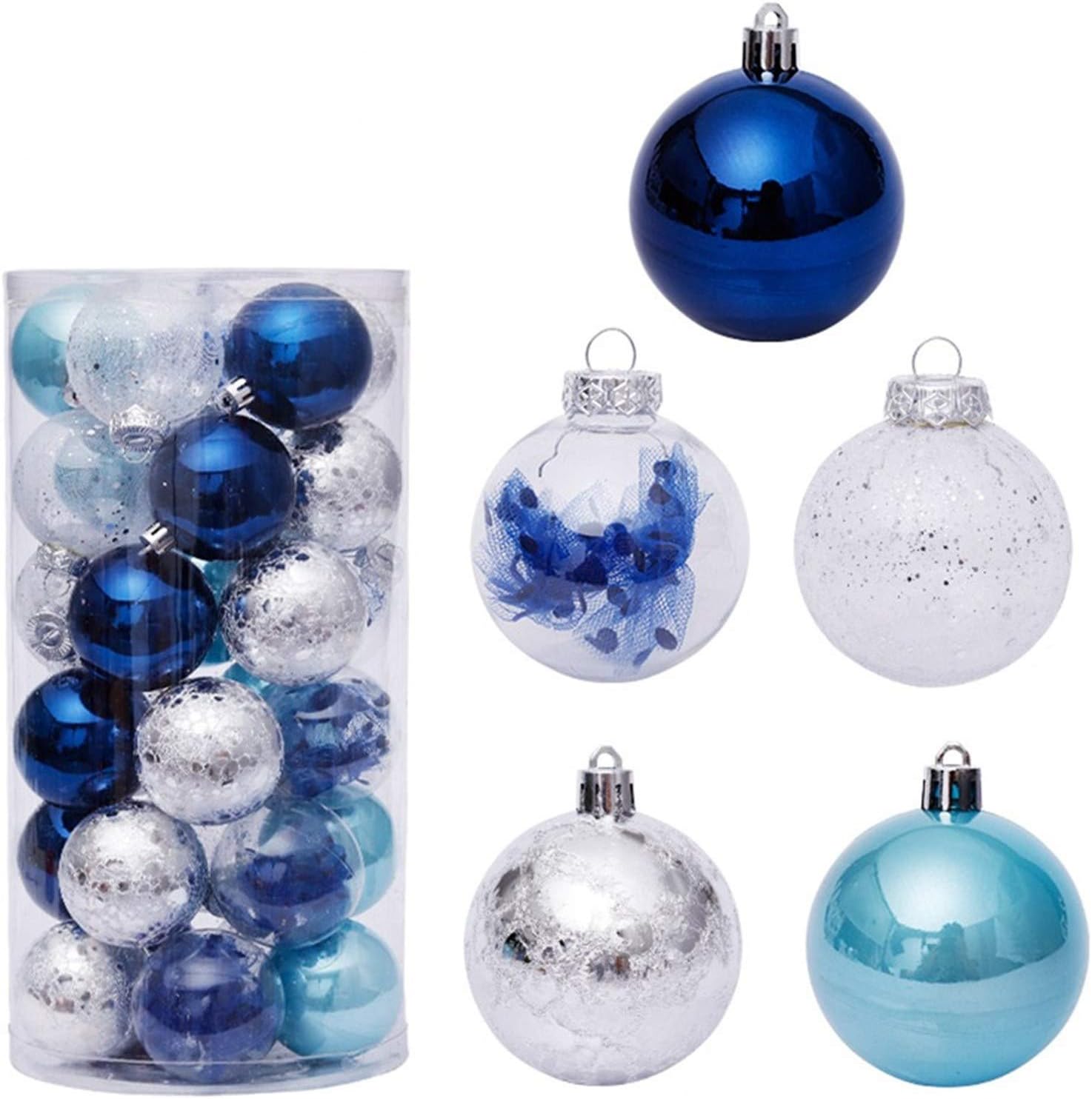 30pcs 6cm/2.36" Boules de Noël Incassable en Plastique Boule de Noël ...