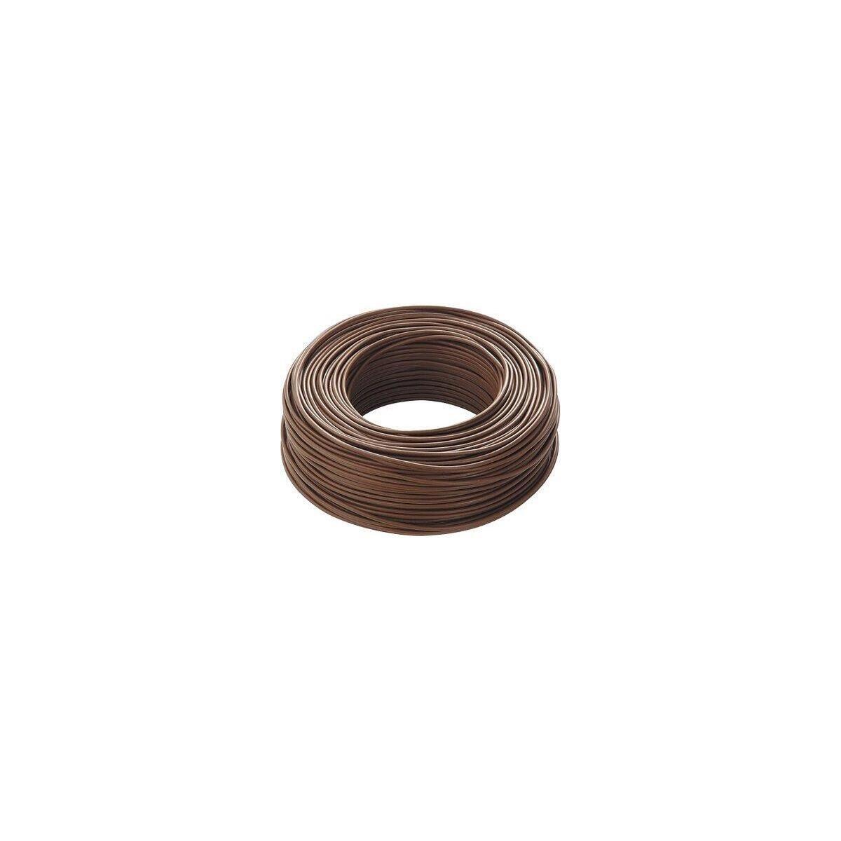 CÂBLE ÉLECTRIQUE MONOFIL FS17 CUIVRE/PVC MARRON N°XMMQ 1X1,5 CF=MT 100 ...