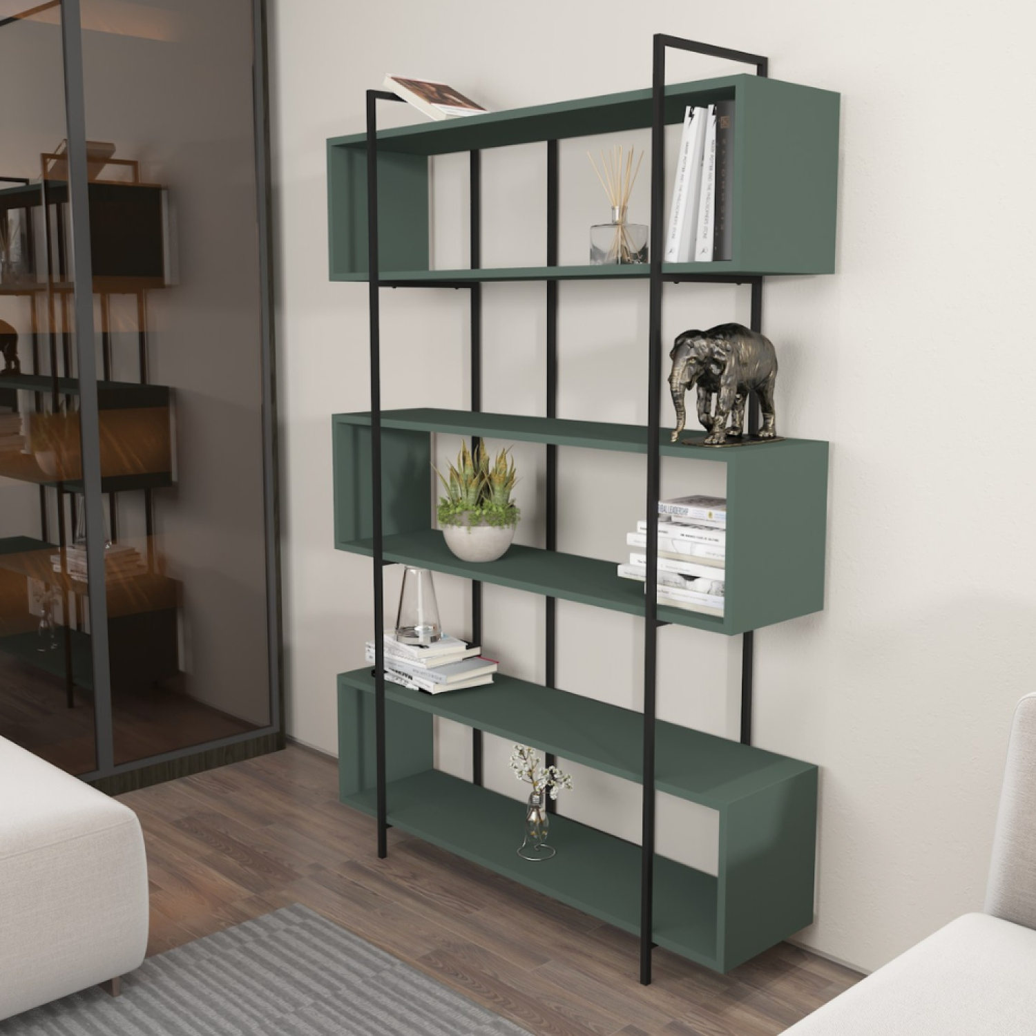 LULI Libreria Verde Contemporanea 180cm | Leroy Merlin