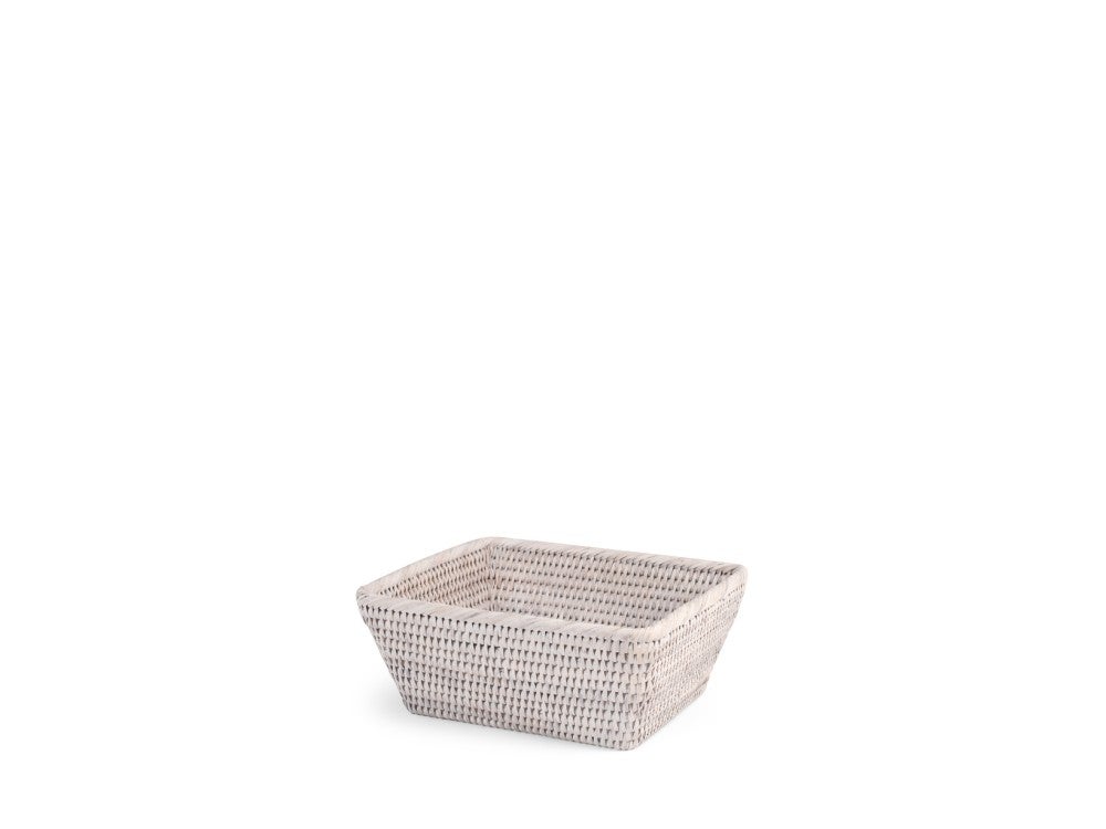 Panier rectangulaire en rotin blanchi H&H 25x21x9 cm | Leroy Merlin