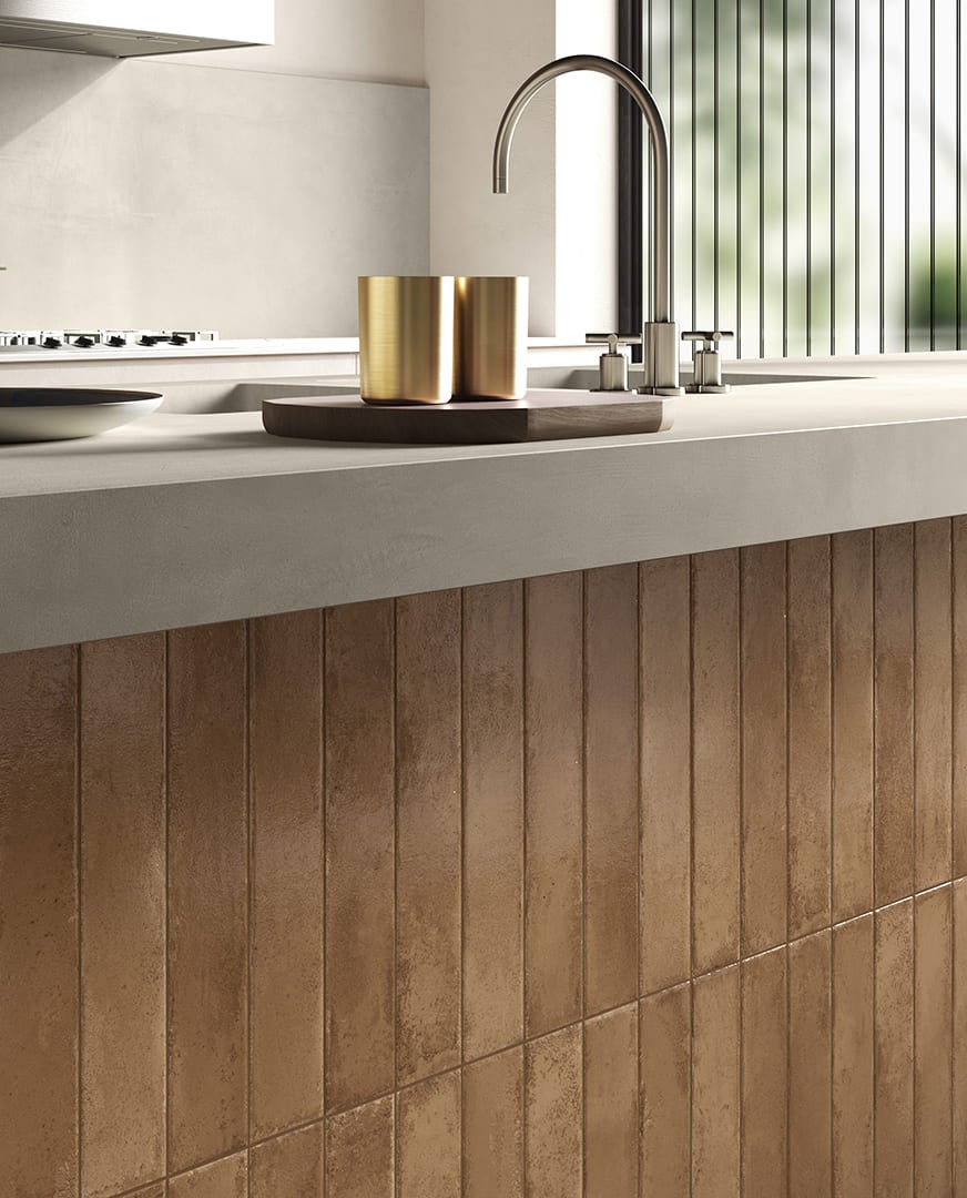 Faïence - PROGETTO 1962 - Terre Brick - 7,5x40 - Brillant - (1,32 m² ...