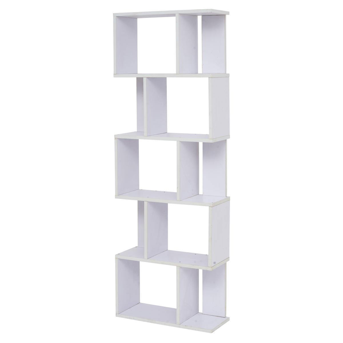 Rebecca Mobili Estantería 5 Estantes Moderno Madera Blanco 172,5x60x24 ...