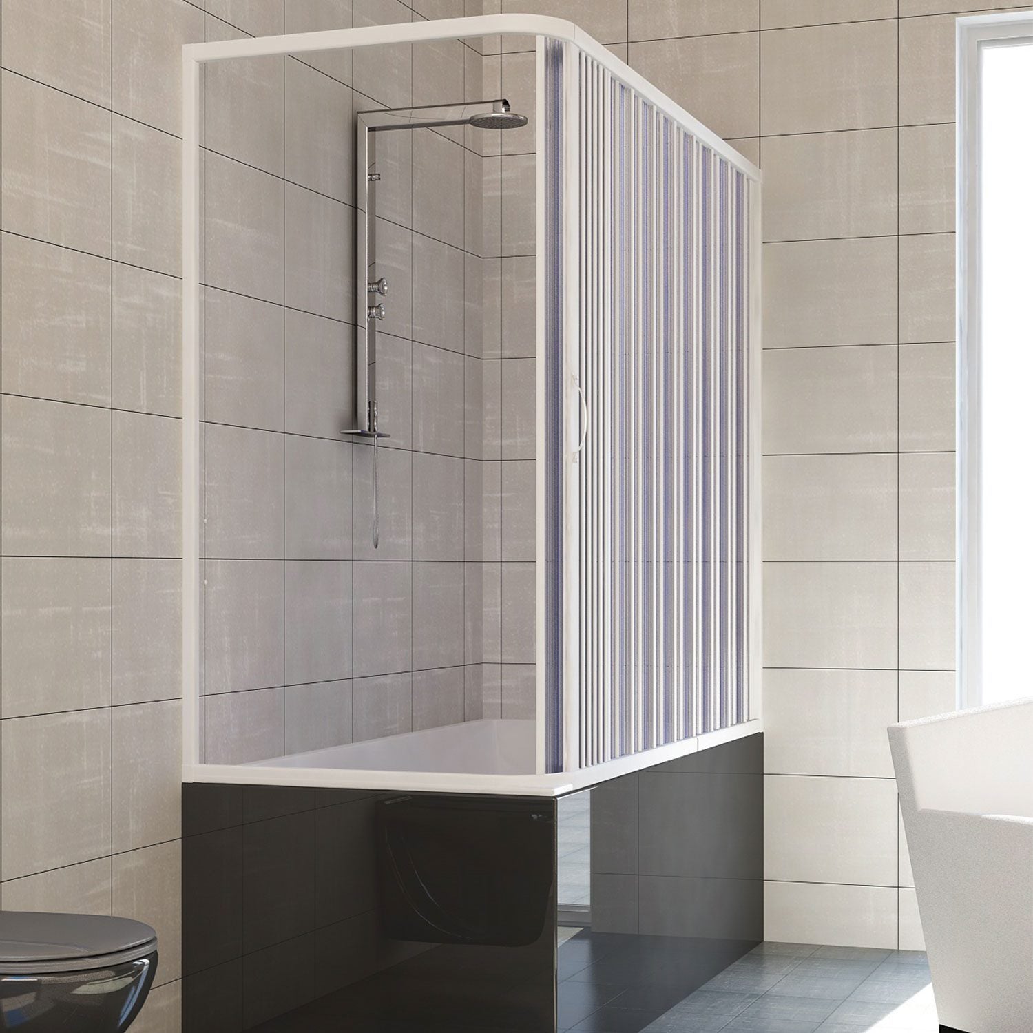 Box doccia sopravasca 70x160 in PVC mod. Nadia con apertura laterale ...