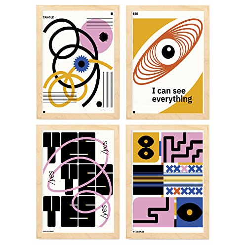 Ensemble De 4 Affiches De Cubisme Abstrait Acceptation Prints Avec ...