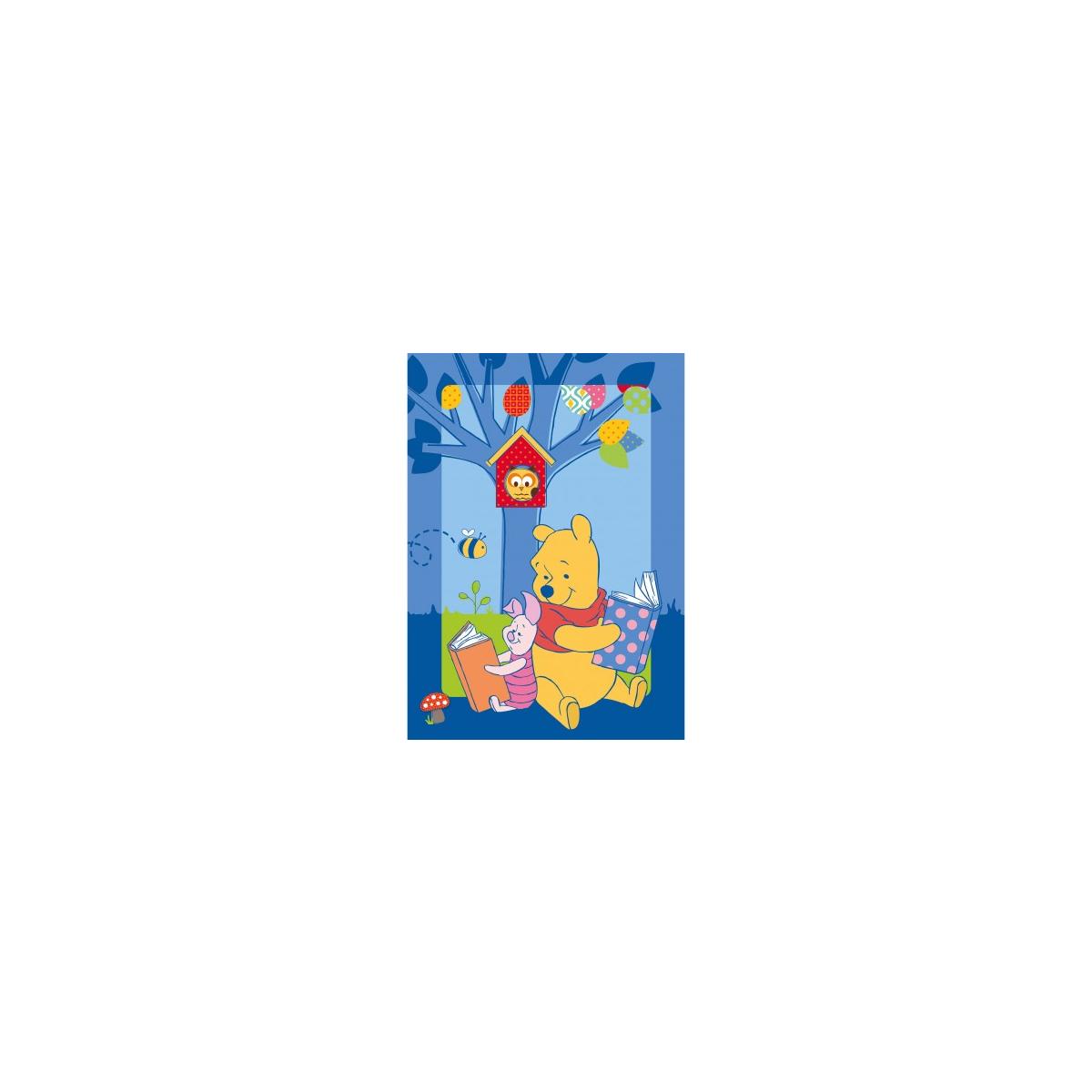 Tapis chambre 95x133 tissé bleu rectangle motif enfant WINNIE N | Leroy ...