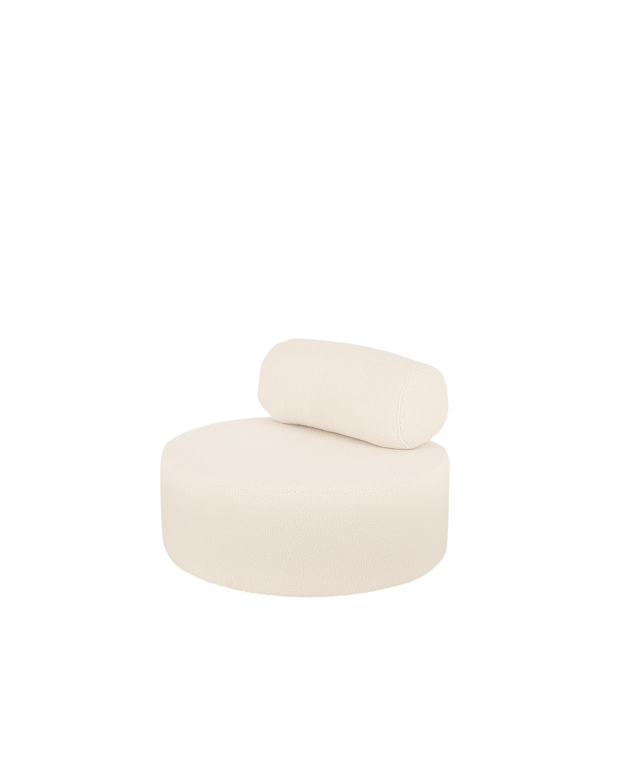 ANE - Sillón de buclé redonda color blanco 105x50cm - DECOWOOD | Leroy ...