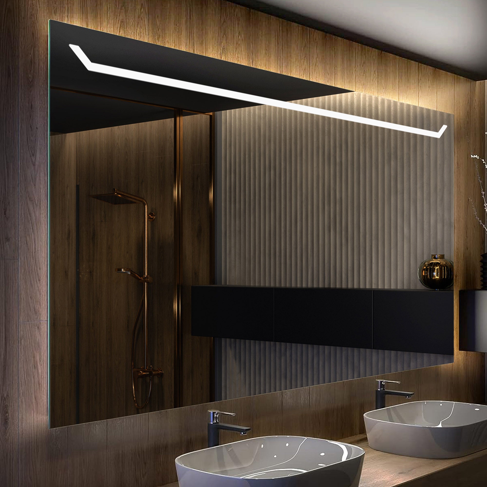 Miroir avec LED Illumination Salle de Bain (100x100cm) LED Lumineux ...