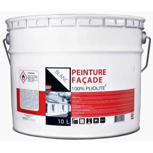 Peinture façade 100% pliolite Blanc mat 10L BATIR 1ER Microporeuse ...