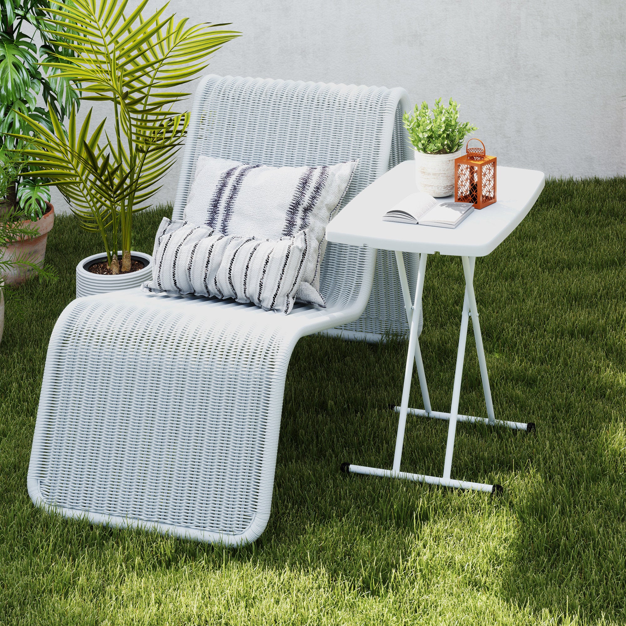 Mesa de jardín plegable tipo bistró, con altura regulable en 6 niveles ...