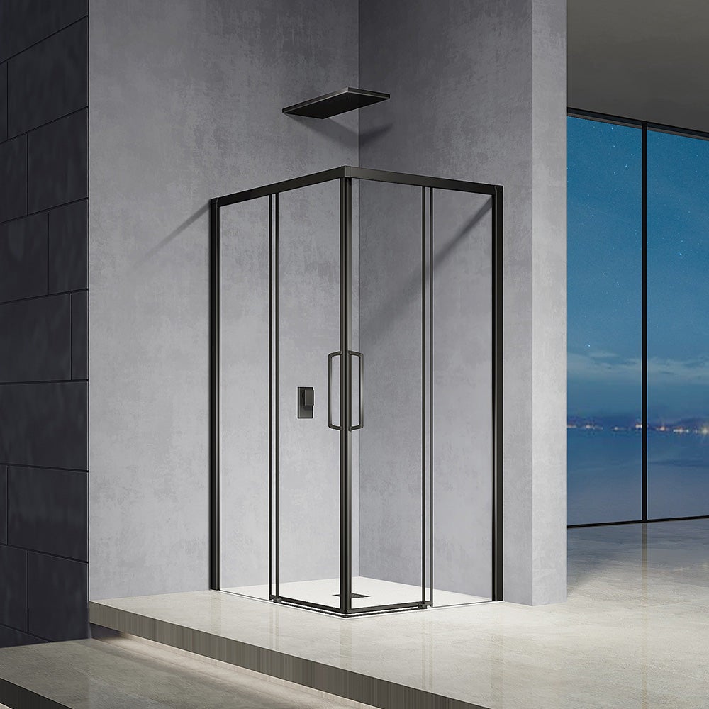 GRAND VERRE Cabine de douche 80x80 hauteur 185cm avec deux portes ...
