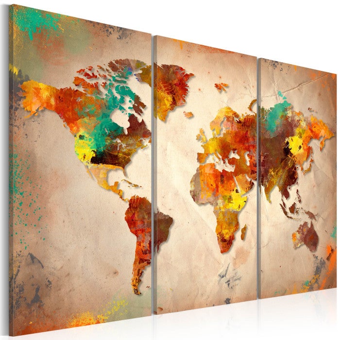 Tableau Imprimé 3 Panneaux "Painted World" 40 x 60 cm | Leroy Merlin