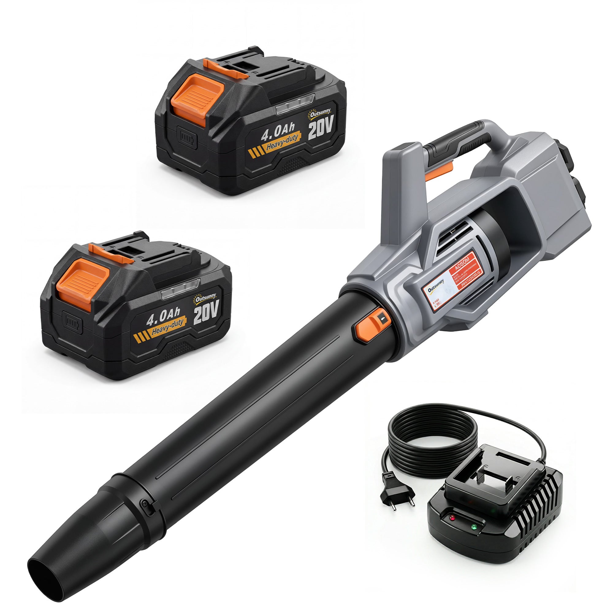 Souffleur de feuilles sans fil 36 V, 2 batteries de 4000 mAh, chargeur ...