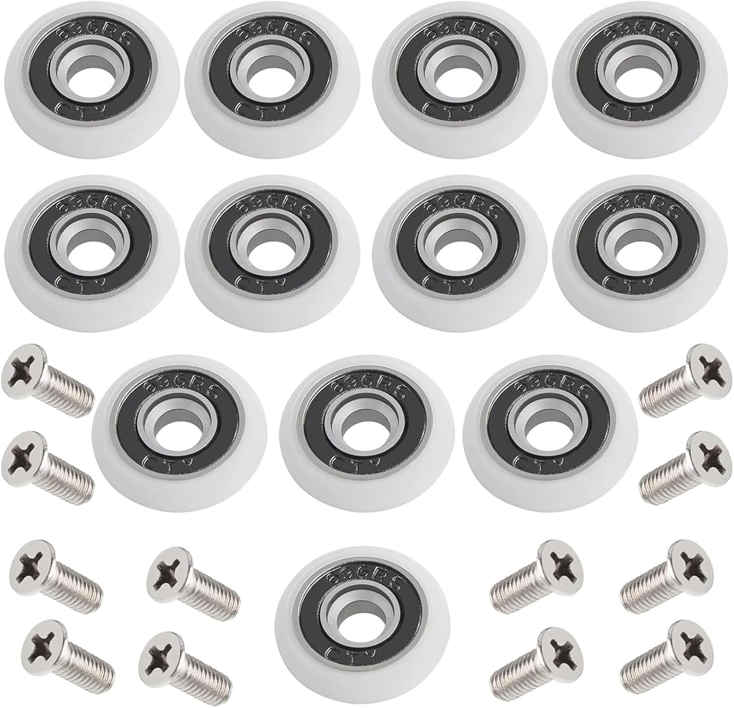 12-Piece Shower Door Caster 23 mm Shower Door Roller Sliding Shower ...