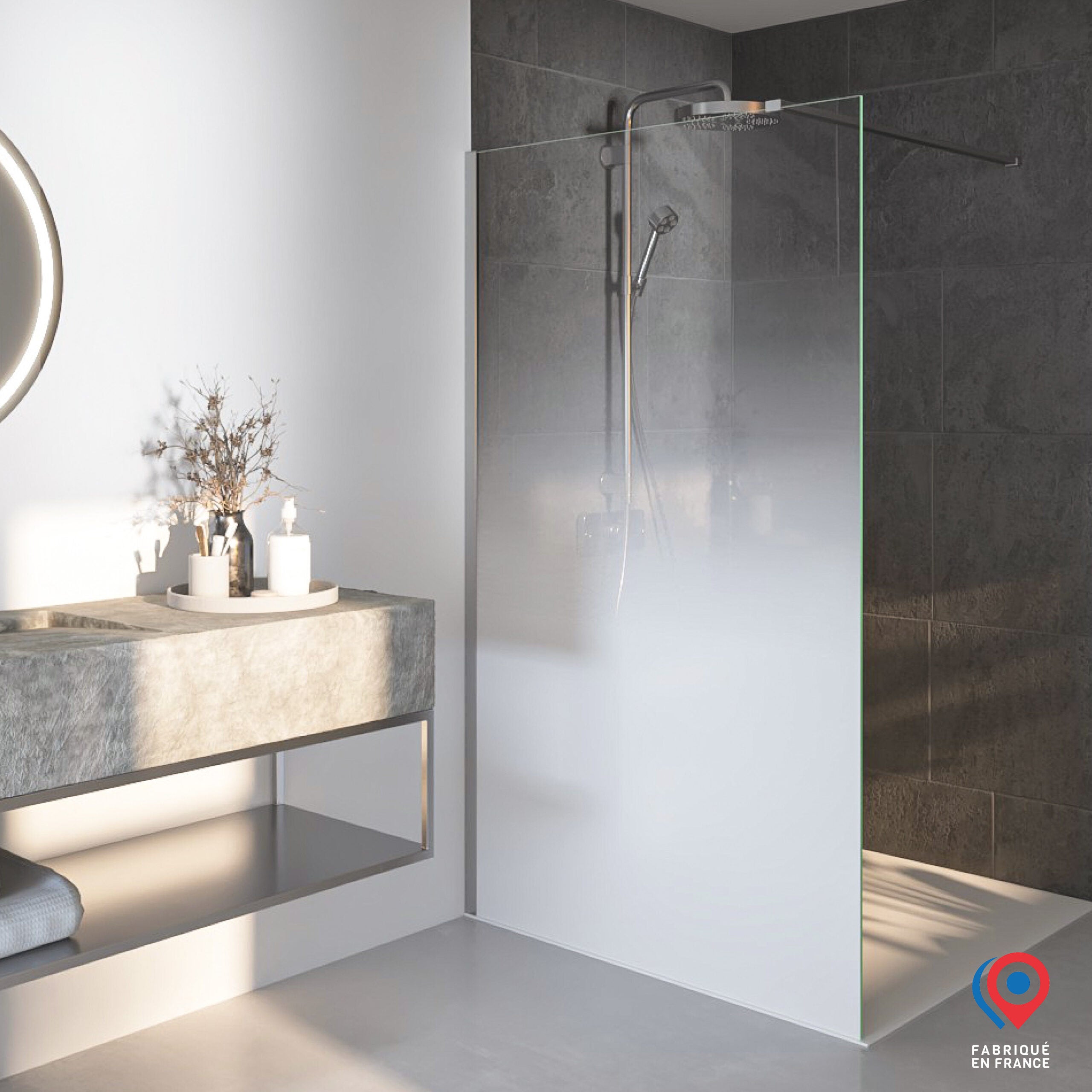 Paroi de douche BRUME 6 MM - H.198 x L.120 cm - Fabrication française ...