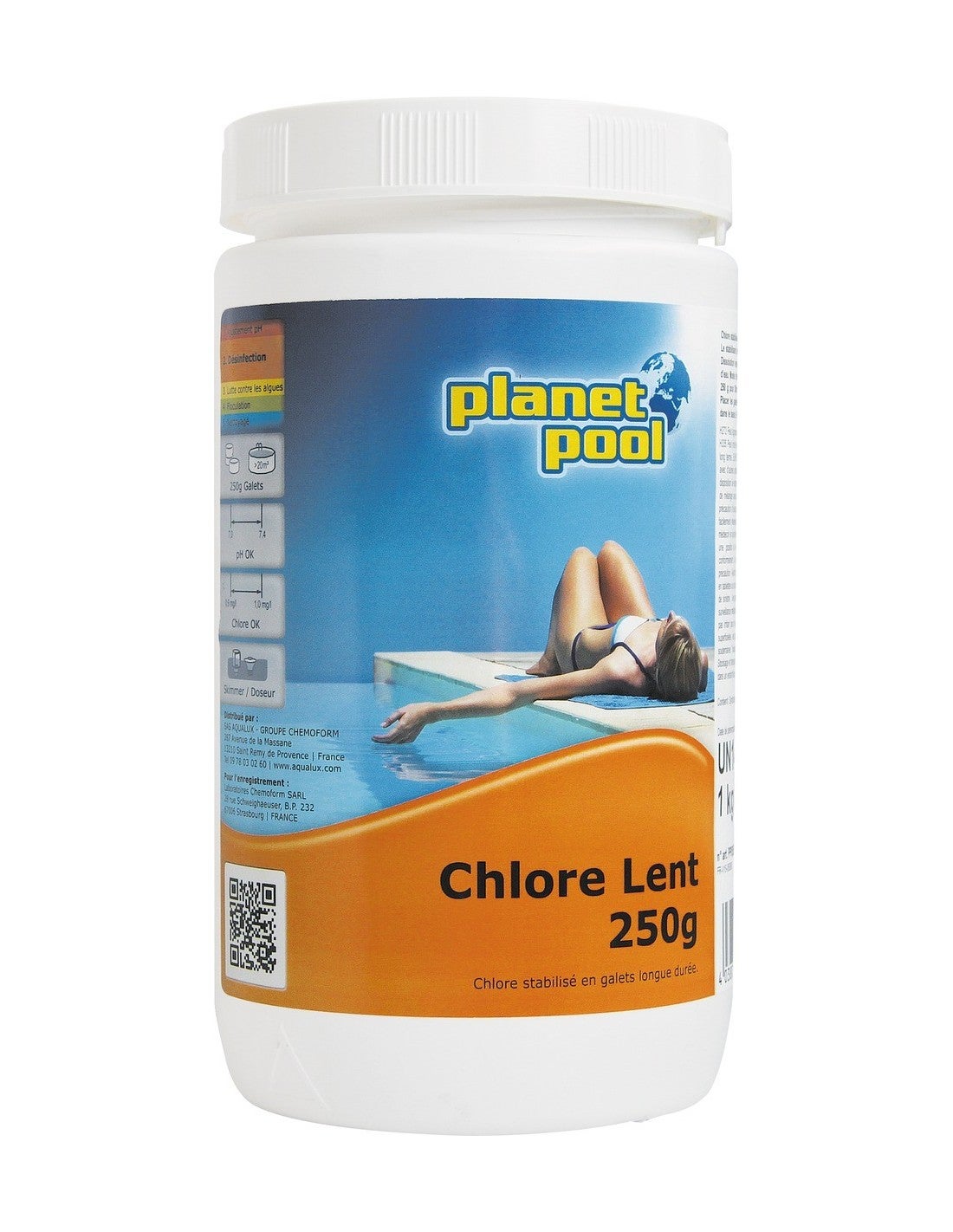 Chlore permanent galet 250g 92% 1kg - PLANET POOL | Leroy Merlin