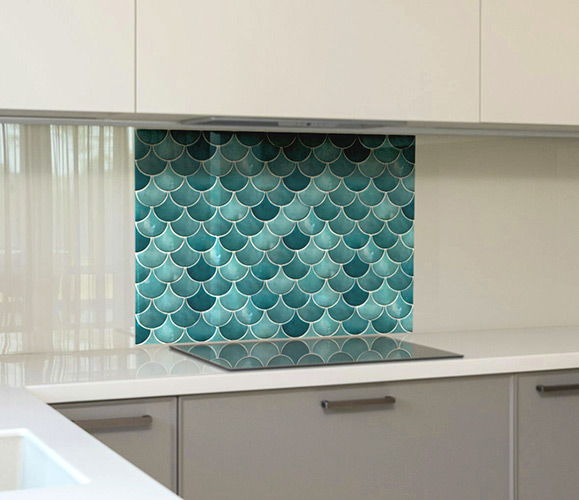 PANEL DE COCINA 900X700 mm Zellige Escamas Azules | Leroy Merlin