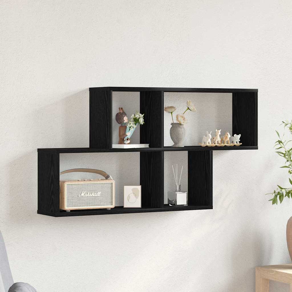 Estante de pared con estante Roble negro 76 x 15 x 53 cm | Leroy Merlin