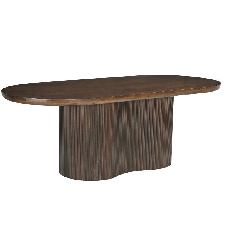 SEVILLE-Table à manger Ovale 10 personnes 250 cm en bois massif brun ...