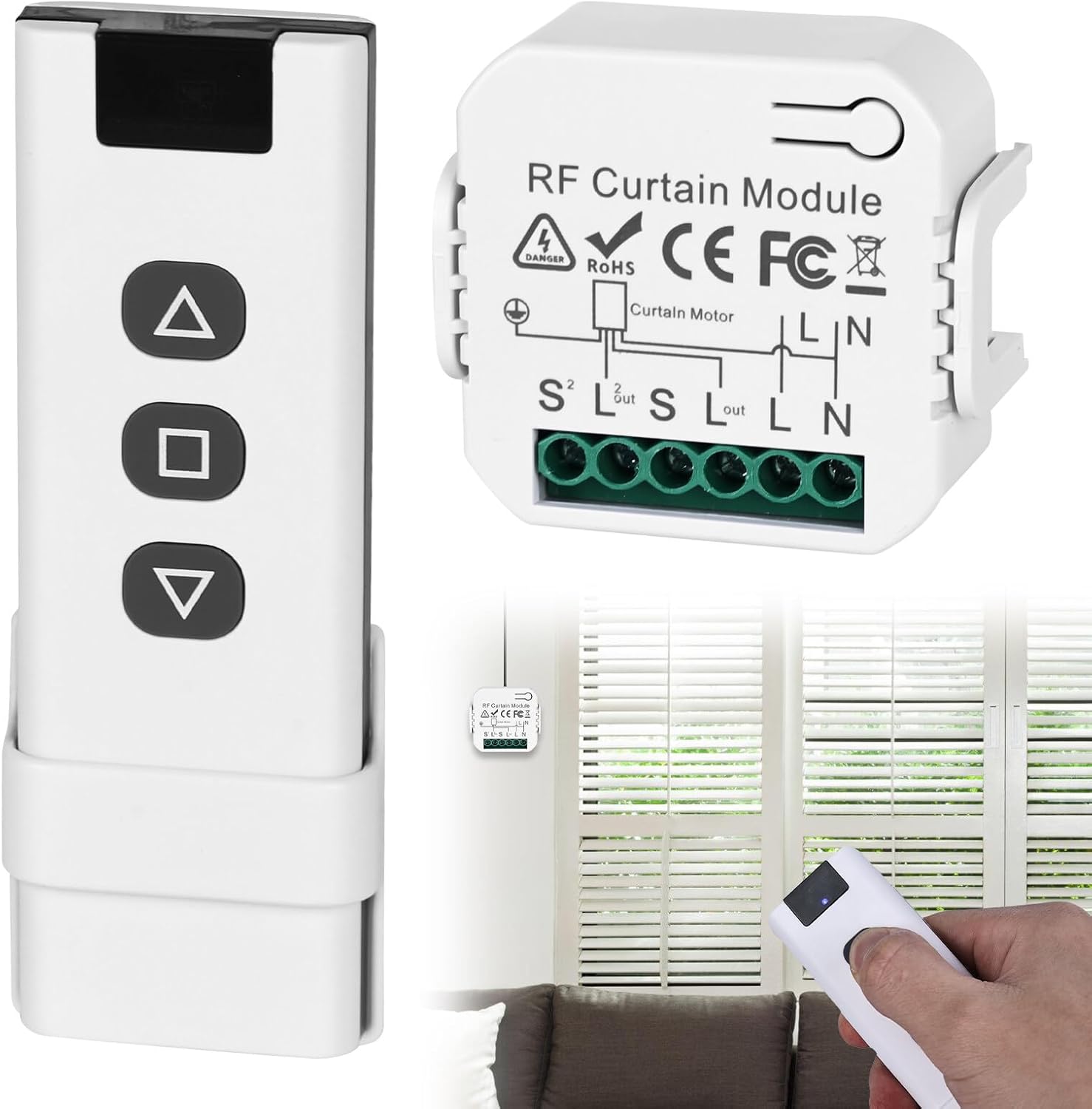 Kit de commande de volet roulant sans fil : interrupteur intelligent ...