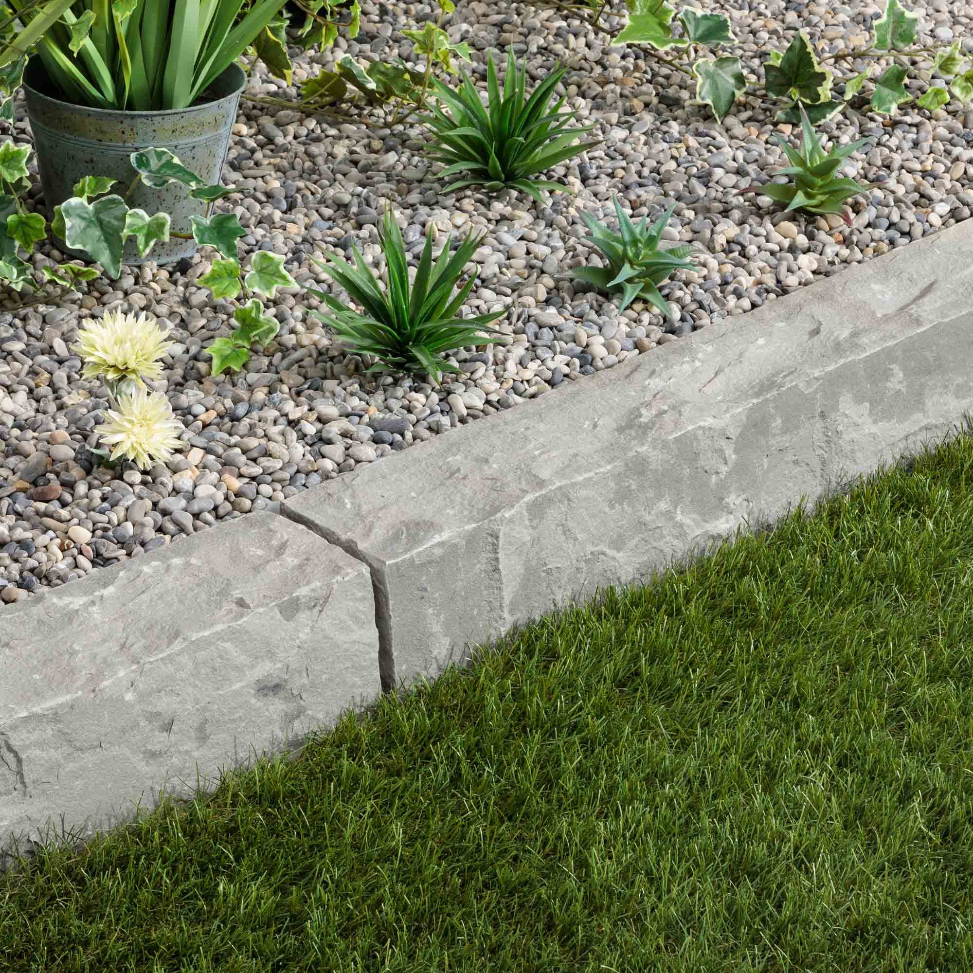 Bordure de jardin Grès Kandla Gris 100x12x12 cm (à l'unité) - RO'MA ...