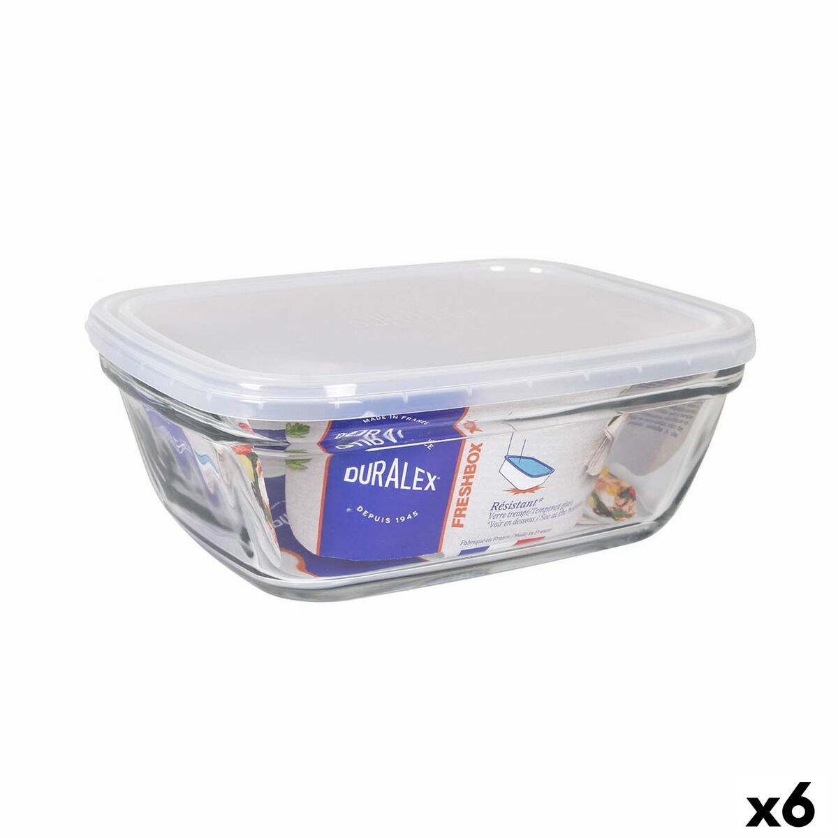 Fiambrera Rectangular con Tapa Duralex Freshbox Transparente 1,7 L 21,5 ...