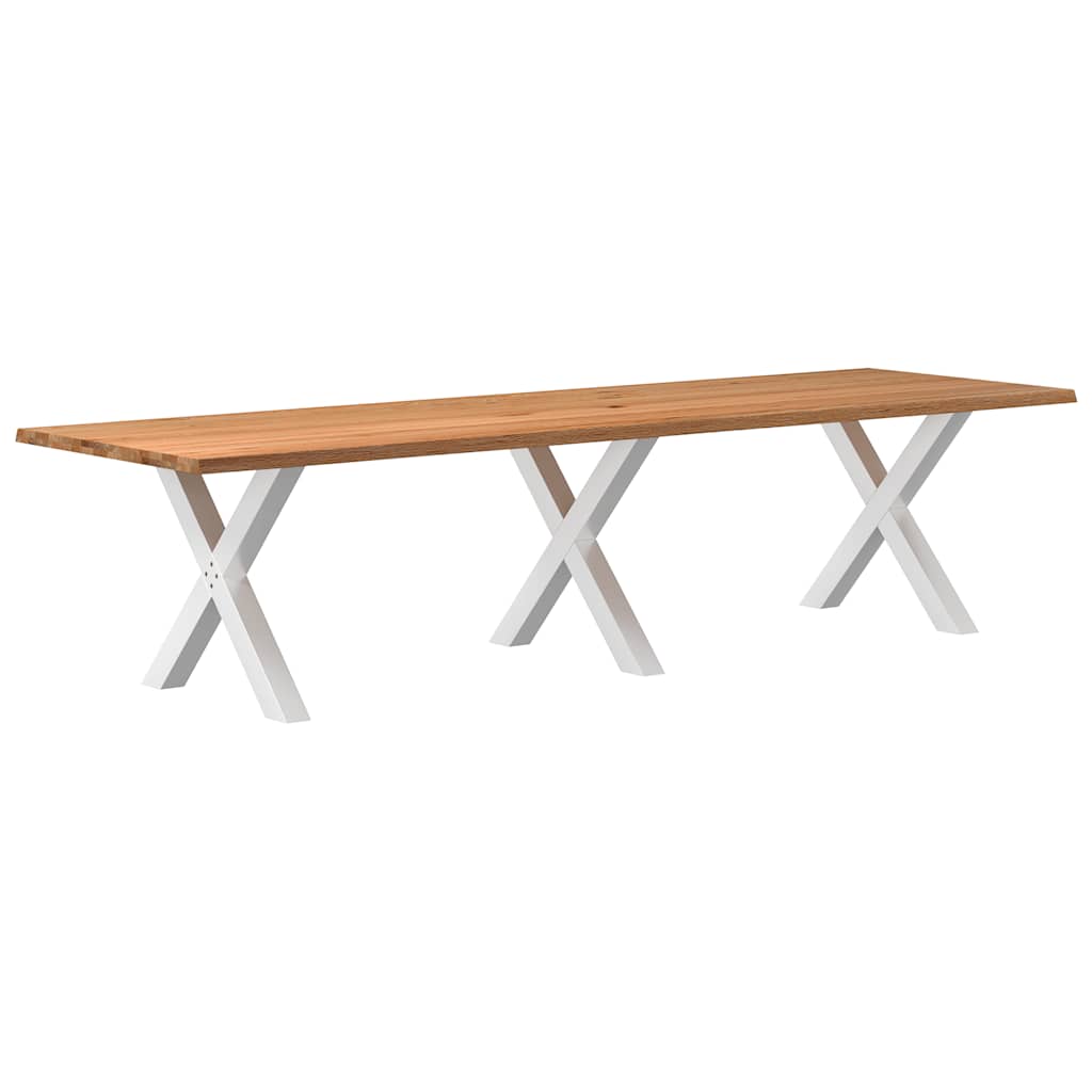 Mesa de comedor rectangular de madera maciza de roble marrón claro | Leroy Merlin