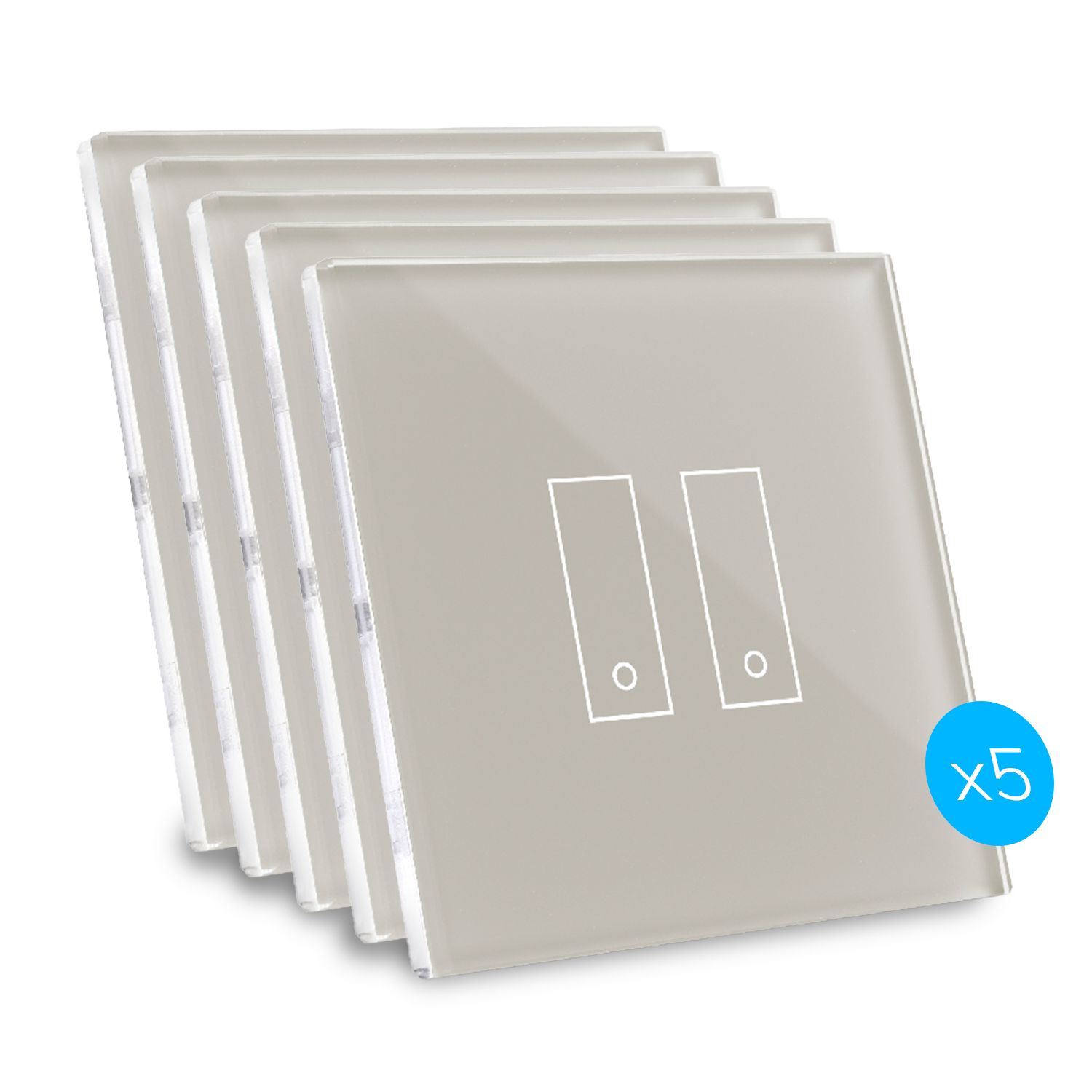 Kit de 5 interrupteurs de design connectés via Wi-Fi iotty E2 PLUS pour ...