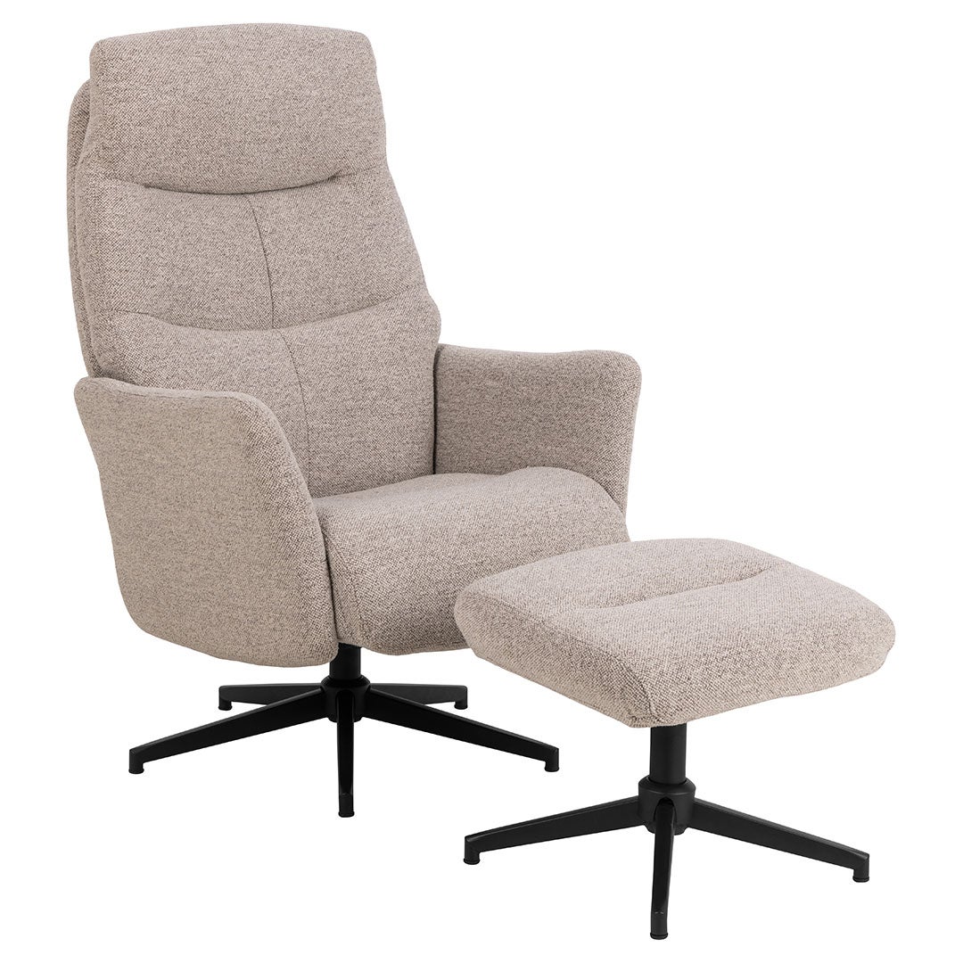 London fotel fotel recliner z podnóżkiem bouclé beżowy. - Leroy Merlin