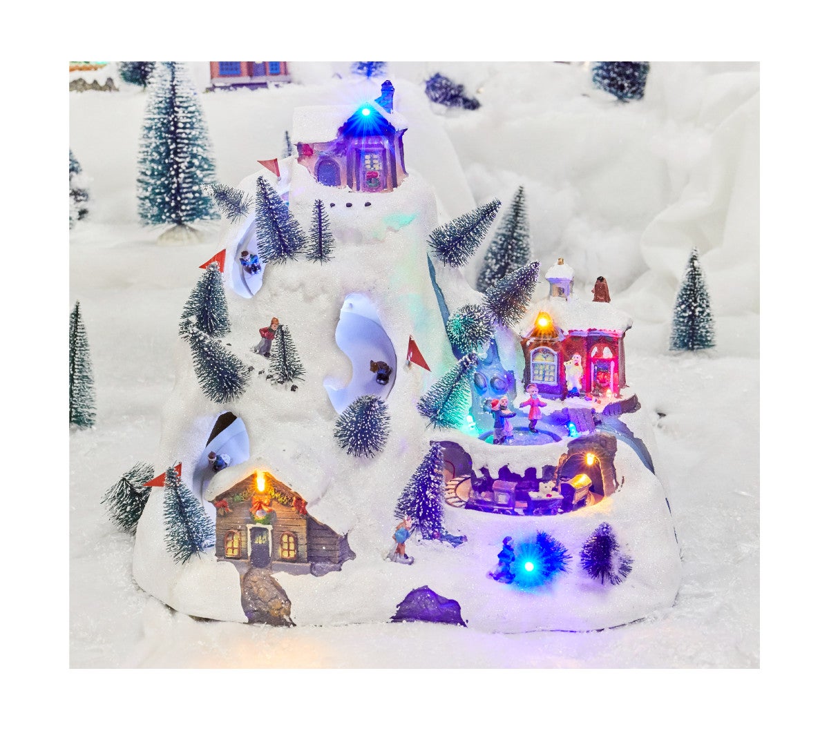 Village lumineux - Montagne avec piste de ski | Leroy Merlin