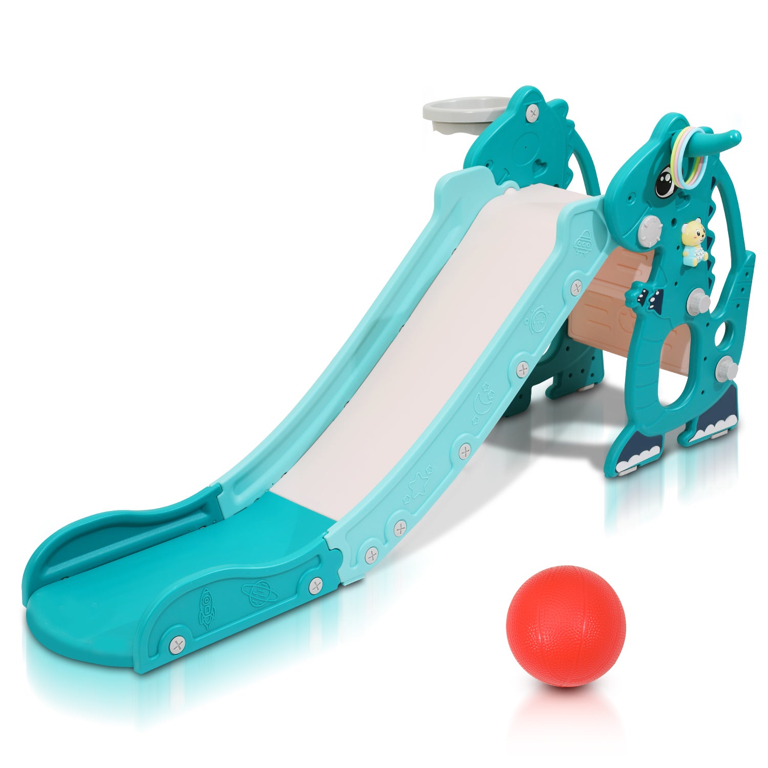 Toboggan pour enfants Basketball Pliable 4 en 1 Mini toboggan extérieur ...