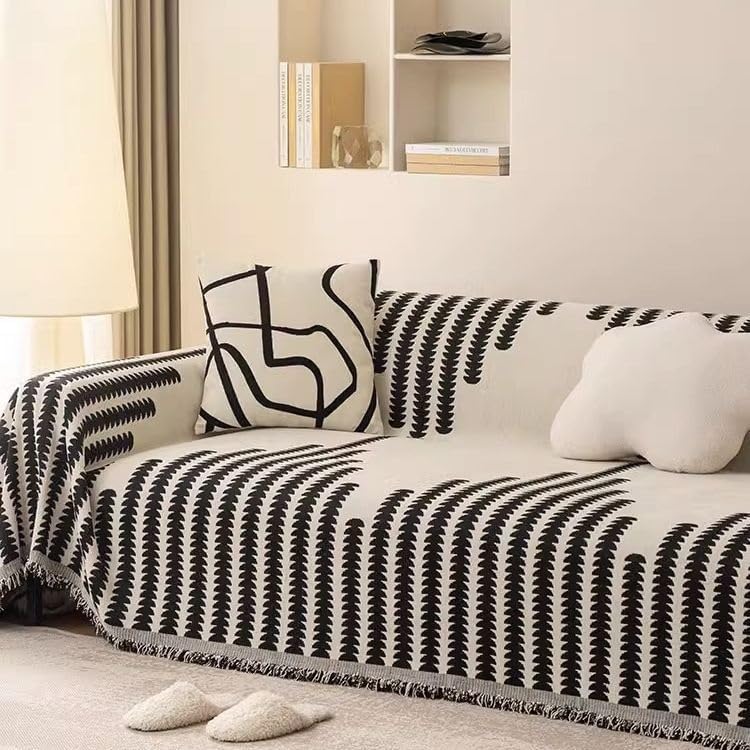 Housse de Canapé Universelle en Tissu Tissé, Décoration Quatre Saisons ...