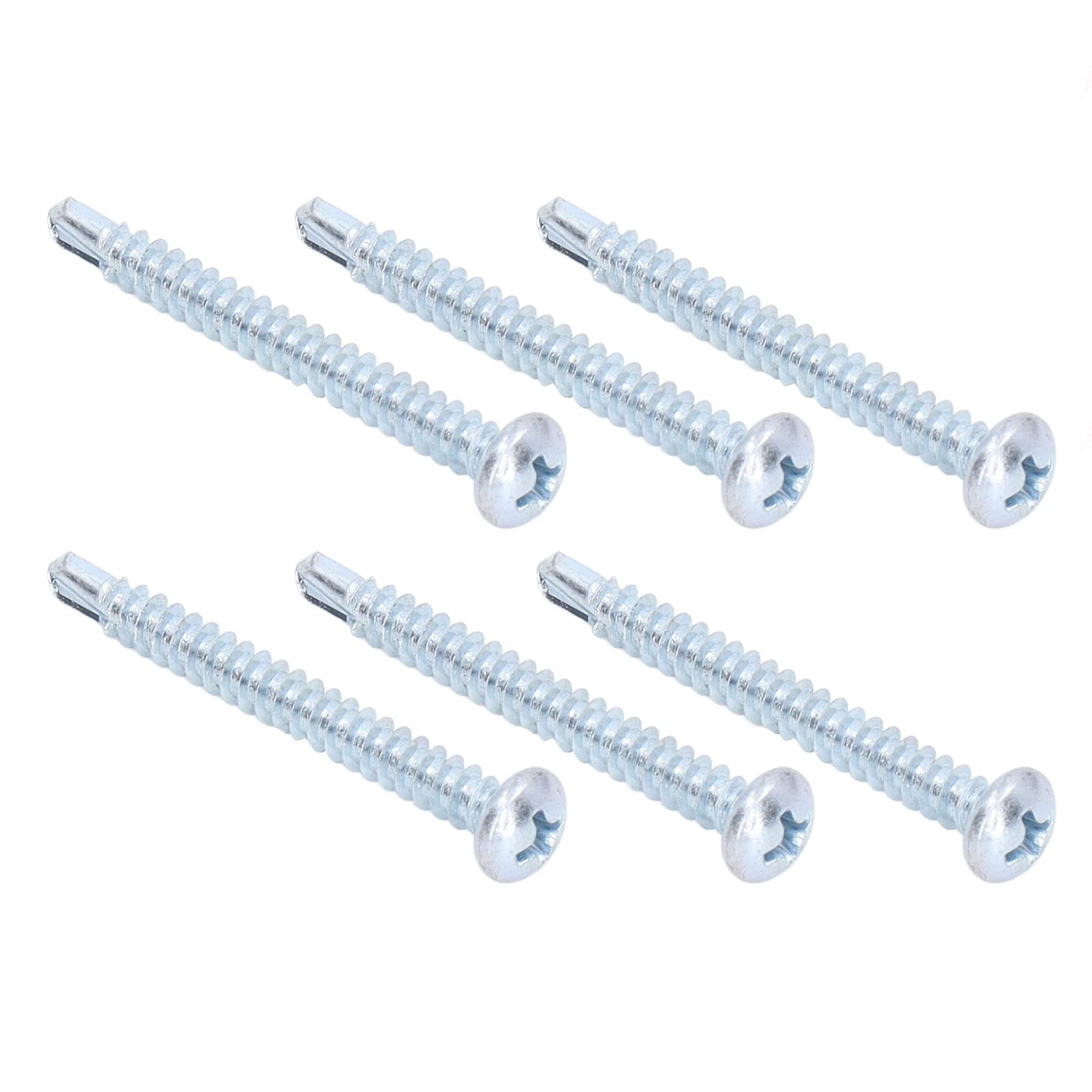 Lot de 50 vis autoperceuses à tête ronde en acier au carbone galvanisé 4,2 x 38 mm pour ...