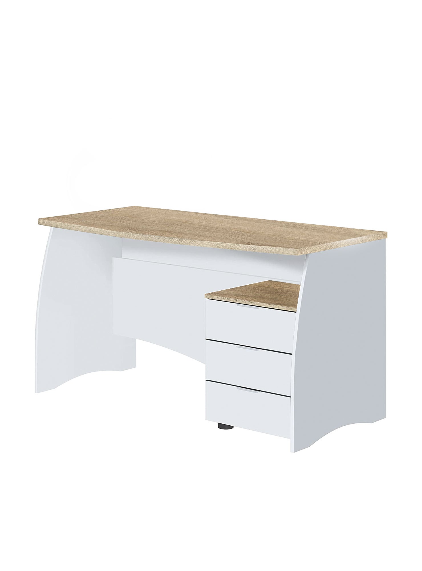 Azziz Desk, Bureau, Table d'étude PC avec 3 tiroirs, 136x67h74 cm ...