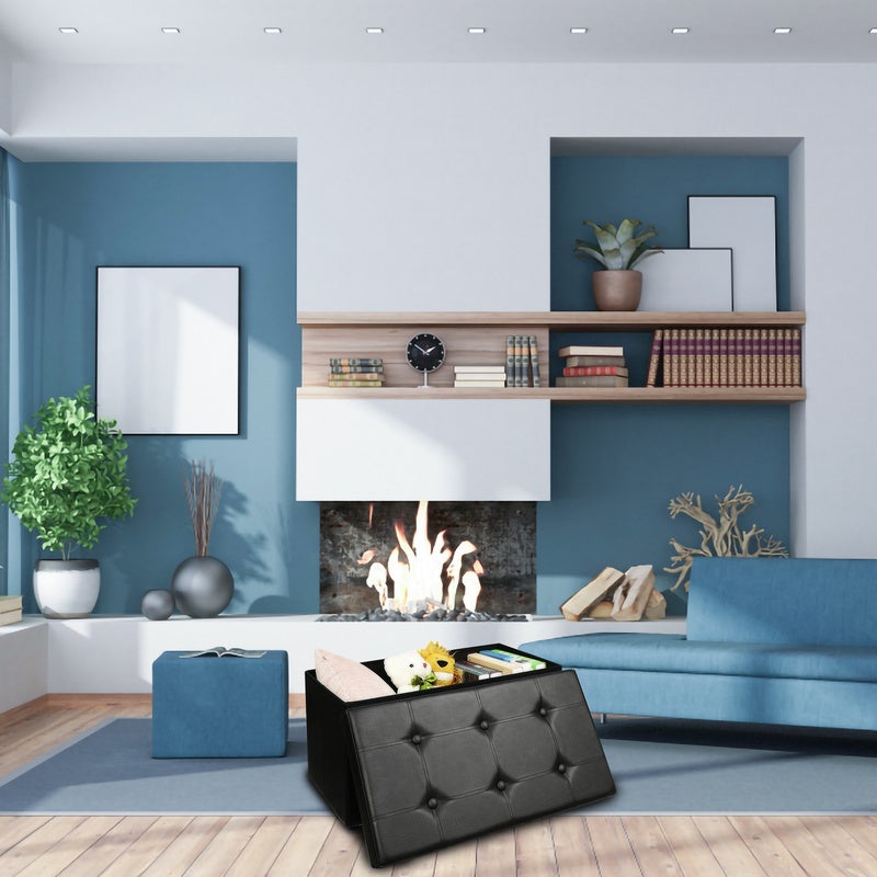 Banco Pouf Storage Bank taburete plegable 76 x 38 x 38 cm Máx 300 kg de ...