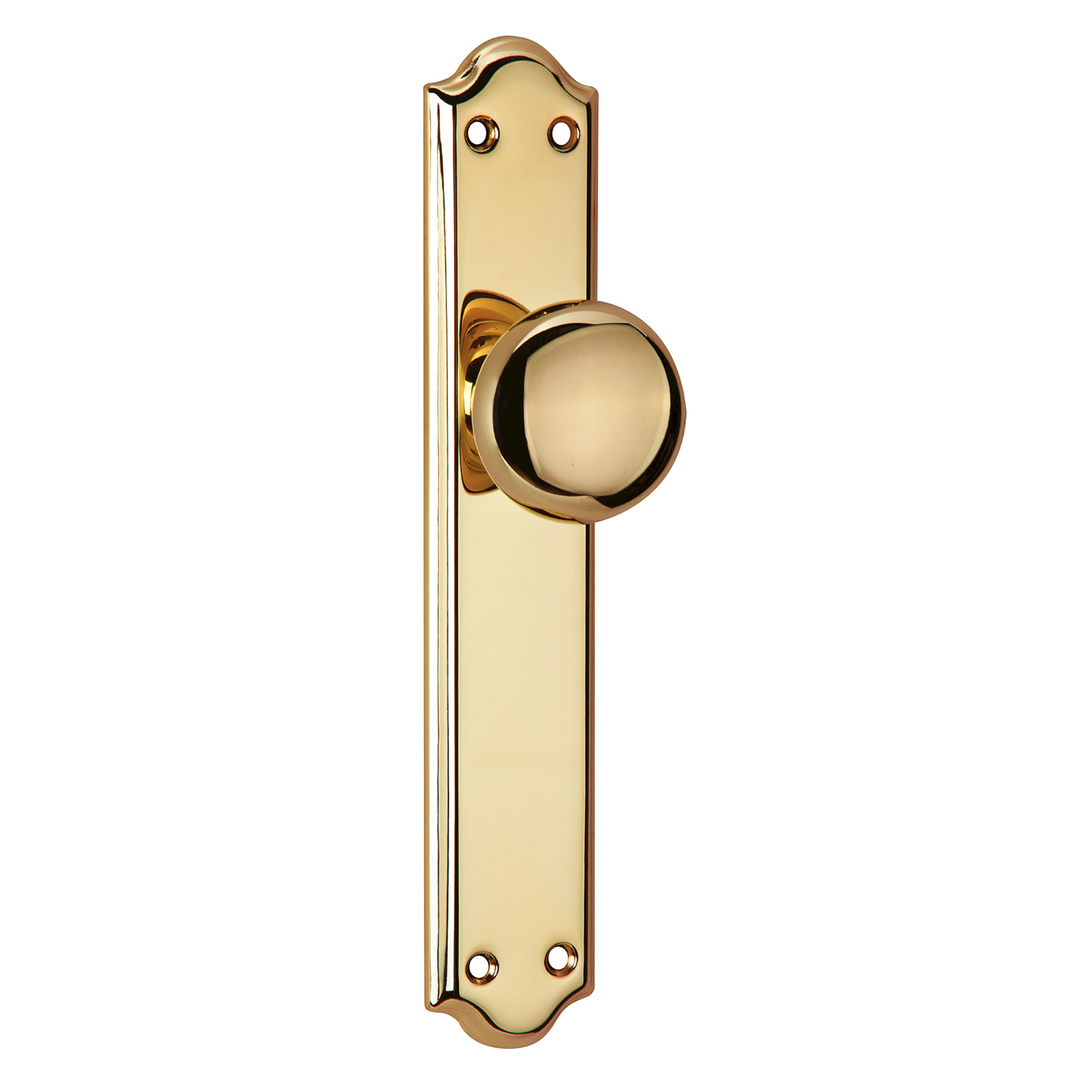 Manillón con pomo y placa curva dorado brillo modelo 1108 para puertas ...