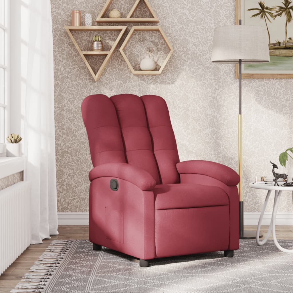 Sillón reclinable de tela rojo tinto | Leroy Merlin