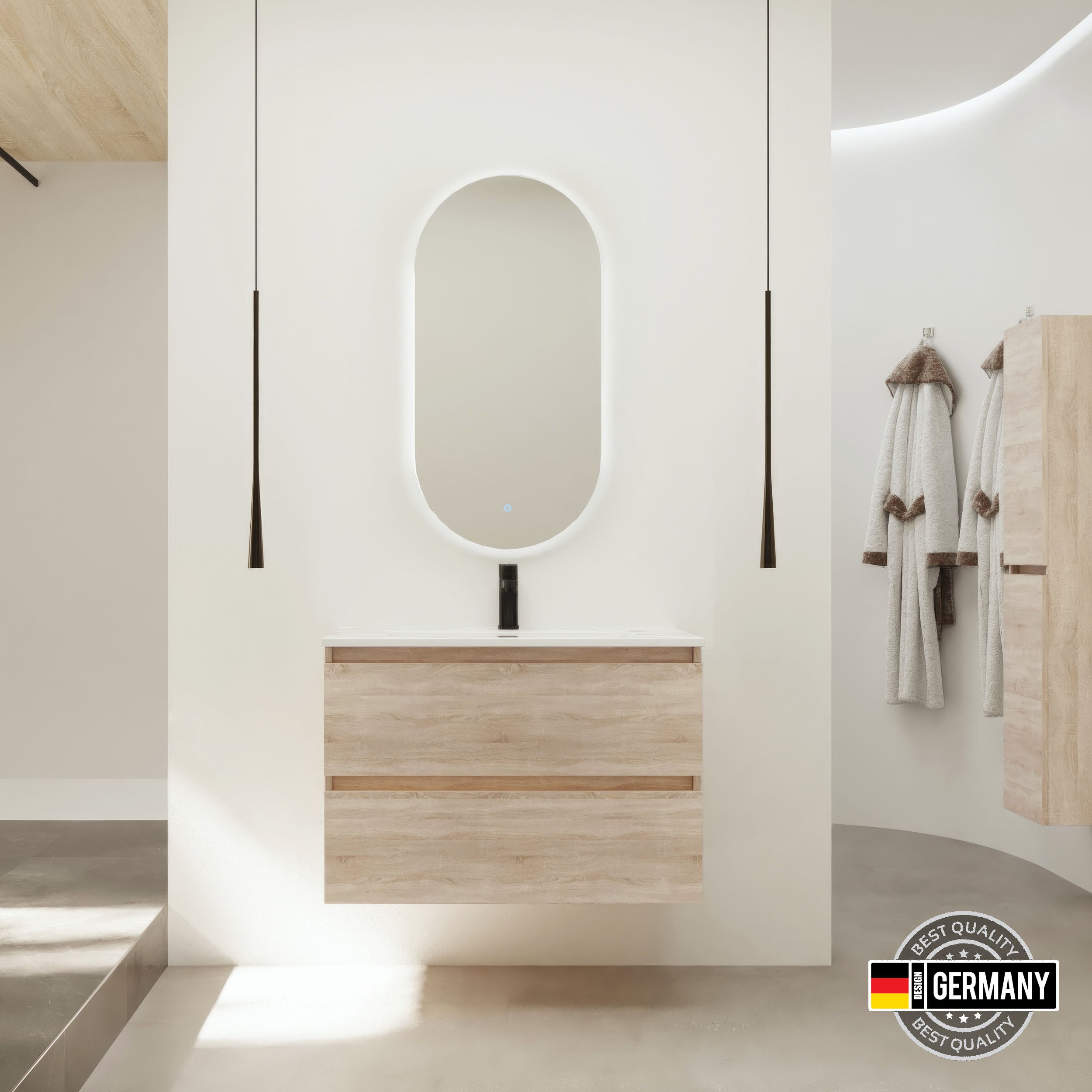 BLACK FRIDAY 2025 | MUEBLE DE BAÑO SUSPENDIDO ALTENA|80 CM ROBLE ...