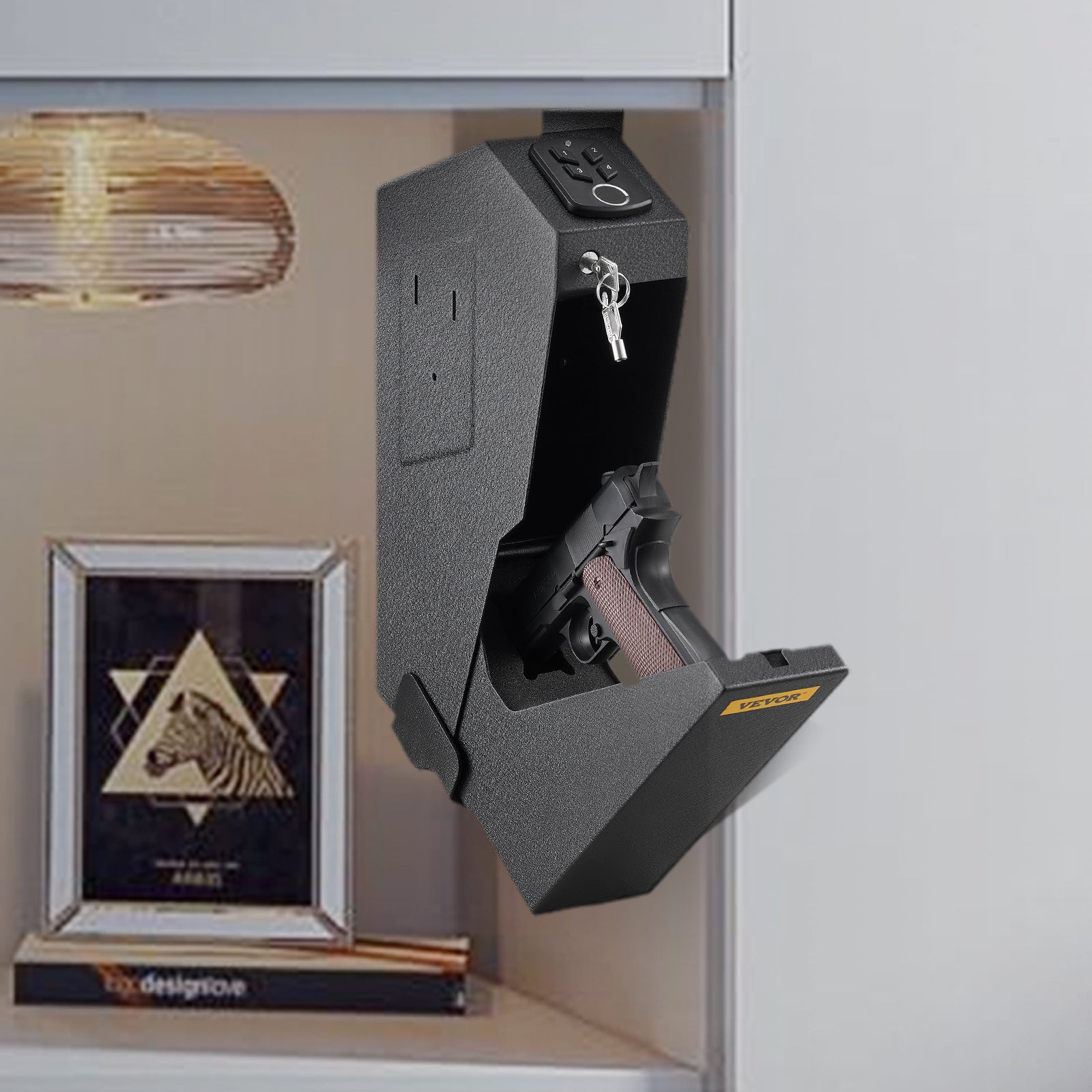 VEVOR Cassetta di sicurezza per pistola per impronte digitali Custodia ...