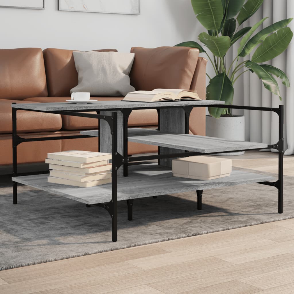 Table basse sonoma gris 100x100x48,5 cm bois d'ingénierie | Leroy Merlin