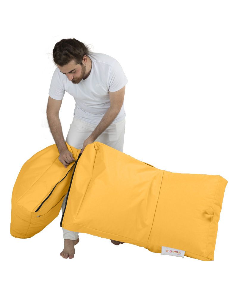 Pouf convertible / coussin de sol Kendel Jaune | Leroy Merlin